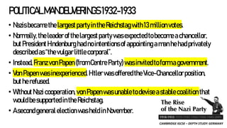 DEPTH STUDY GERMANY: NAZI REGIME - 04. HITLER BECOMING CHANCELLOR 1933 ...