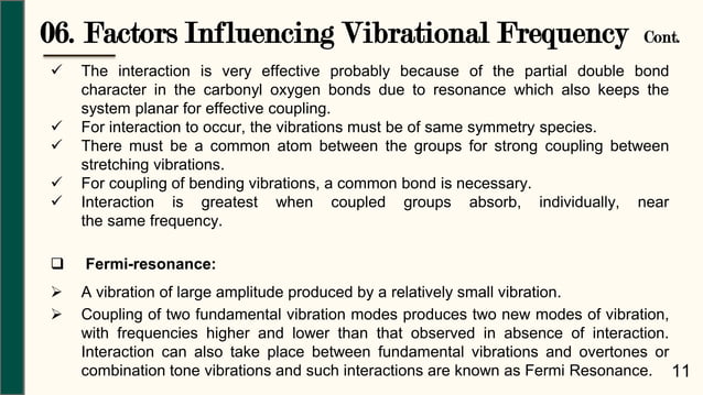 Types of Molecular Vibrations & Factors Influencing Vibrational ...