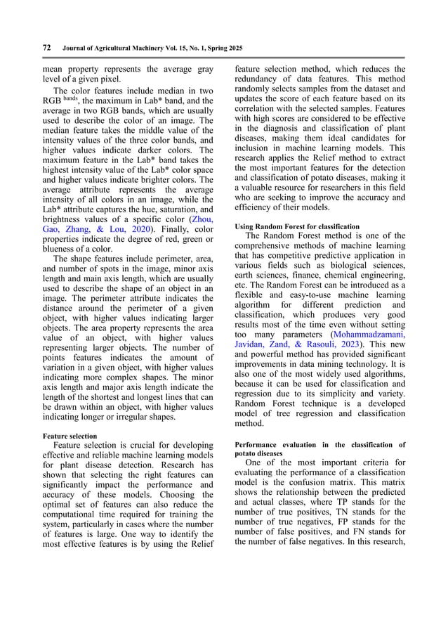 Diagnosis and Classification of Two Common Potato Leaf Diseases (Early Blight and Late Blight ...