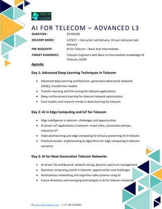 AI for Telecom - Advanced L3 - Leveraging AI for Telecom | PDF