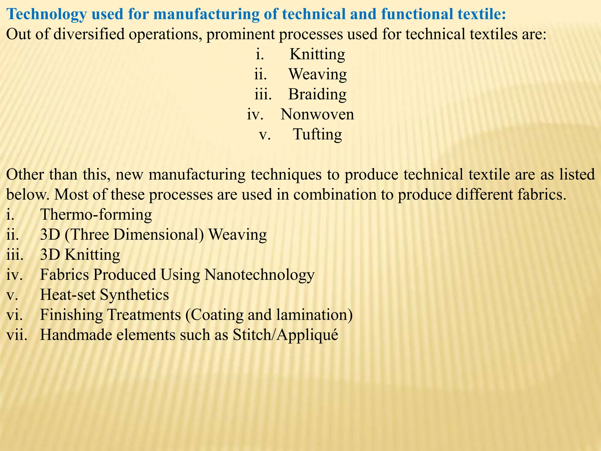High performance textiles, Technical Textile | PPTX