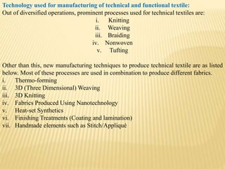 High performance textiles, Technical Textile | PPTX