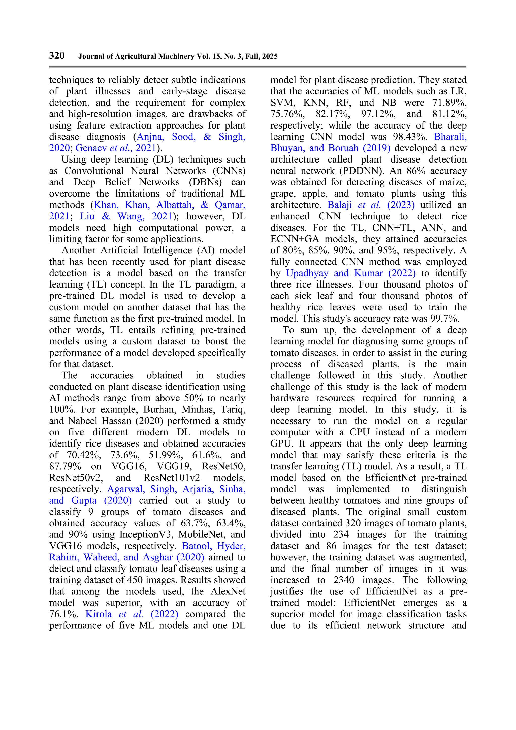 Detection and Classification of Some Diseases of Tomato Crops Using ...