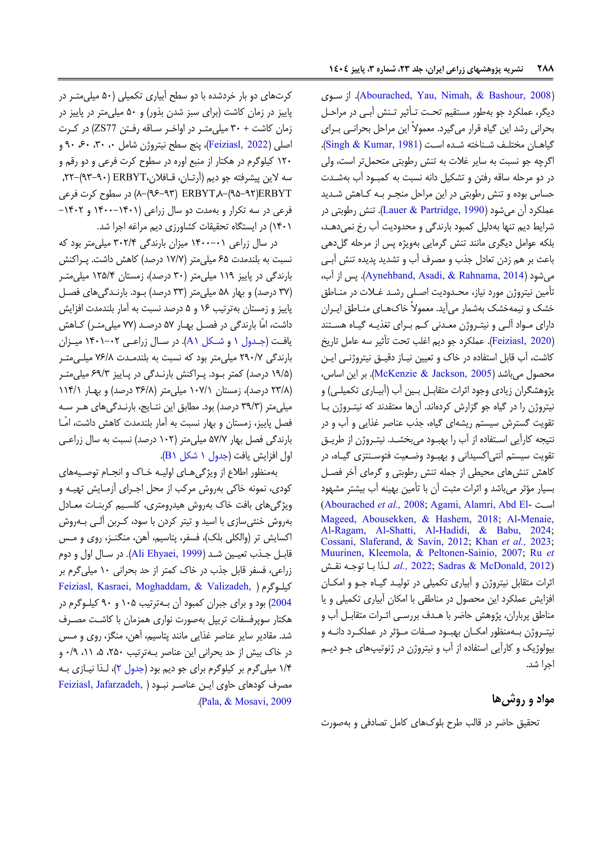 Evaluation of Water and Nitrogen Use Efficiency of Dryland Barley ...
