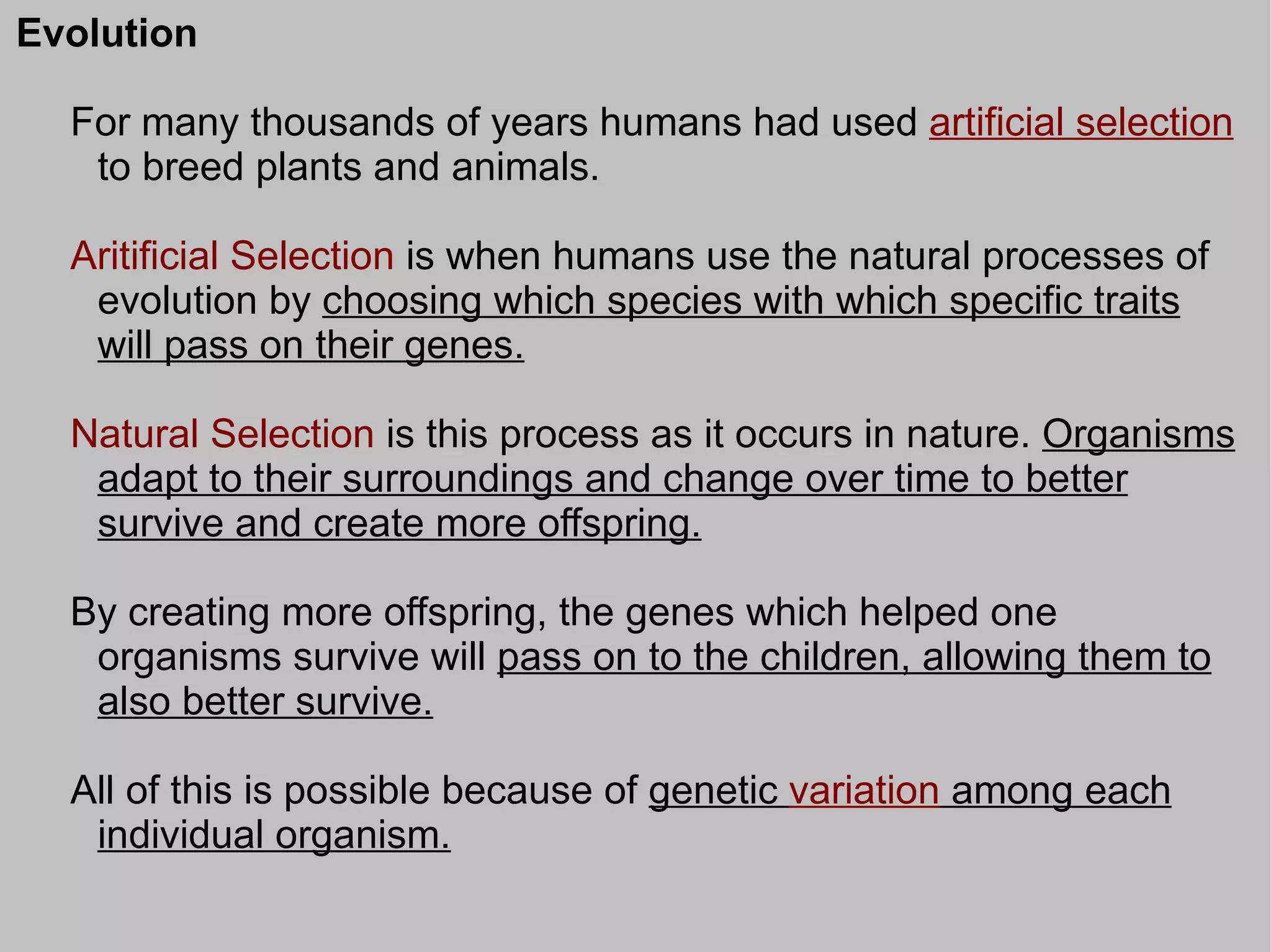 7th Grade Life Science - Evolution | ODP