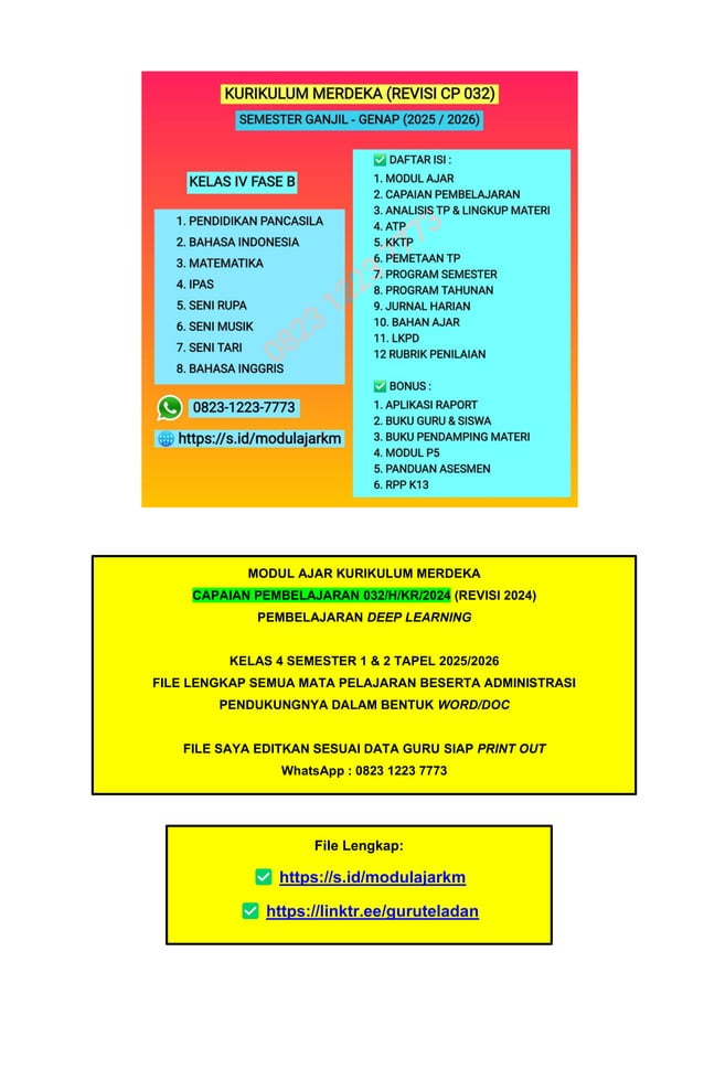 MODUL PEMBELAJARAN DEEP LEARNING BAHASA INDONESIA KELAS 4 REVISI TERBARU CP 032 KURIKULUM ...