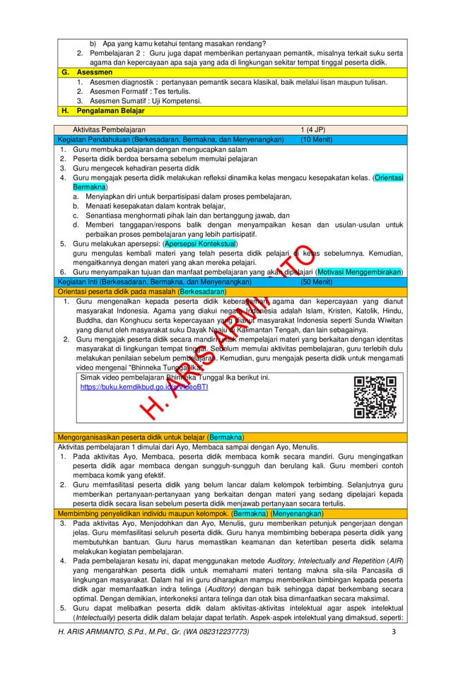 MODUL PEMBELAJARAN DEEP LEARNING PENDIDIKAN PANCASILA KELAS 4 REVISI TERBARU CP 032 KURIKULUM ...