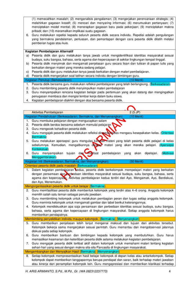 MODUL PEMBELAJARAN DEEP LEARNING PENDIDIKAN PANCASILA KELAS 4 REVISI TERBARU CP 032 KURIKULUM ...