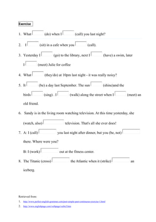 04 2 titanic sank past continuous tense past simple | PDF