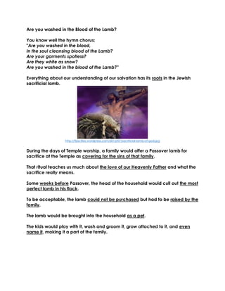 04-30-17, Matthew 26;17-30, Passover, Last Supper, Lord's Supper | PDF ...