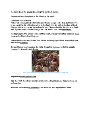 04-30-17, Matthew 26;17-30, Passover, Last Supper, Lord's Supper | PDF ...
