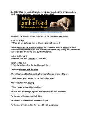 04-30-17, Matthew 26;17-30, Passover, Last Supper, Lord's Supper | PDF ...
