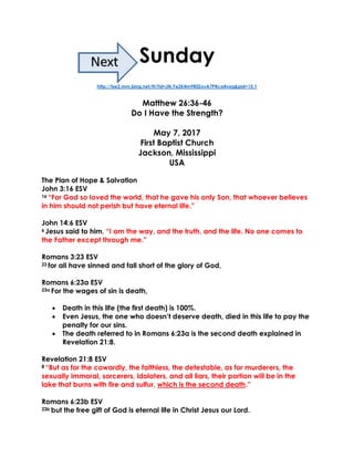 04-30-17, Matthew 26;17-30, Passover, Last Supper, Lord's Supper | PDF ...