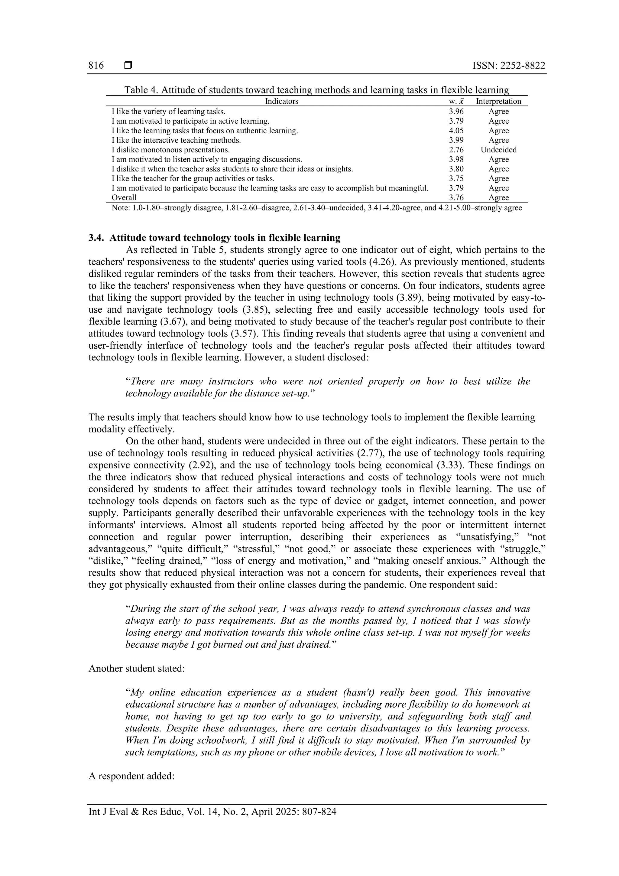 Attitude toward flexible learning of college students in Albay ...