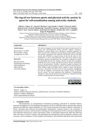 The tug-of-war between sports and physical activity anxiety in quest ...