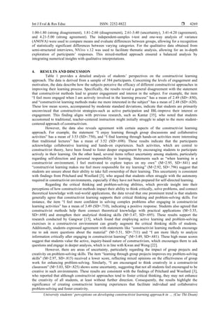 University students’ perceptions on developing constructivist learning approach in classroom ...