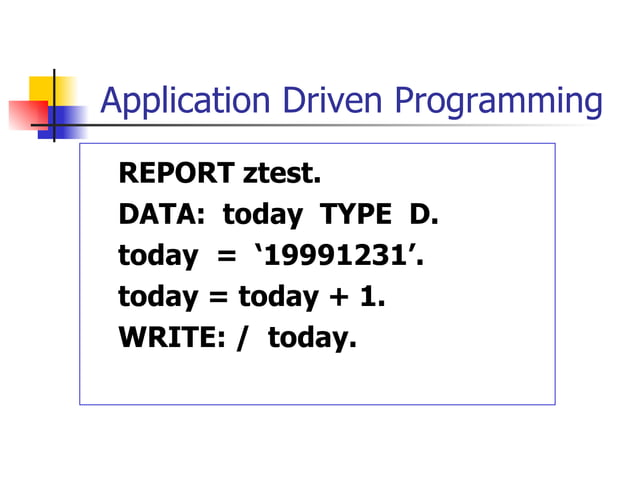 ABAP Event-driven Programming &Selection Screen | PPT ABAP Event-driven Programming &Selection Screen | PPT