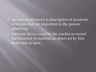 Anecdotal Record | PPTX