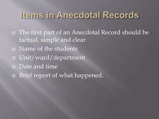 Anecdotal Record | PPTX