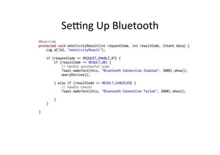 Android Wi-Fi Manager and Bluetooth Connection | PPT