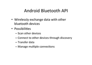 Android Wi-Fi Manager and Bluetooth Connection | PPT