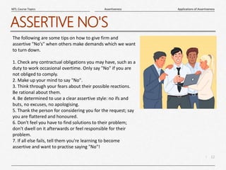 Applications of Assertiveness | PPTX