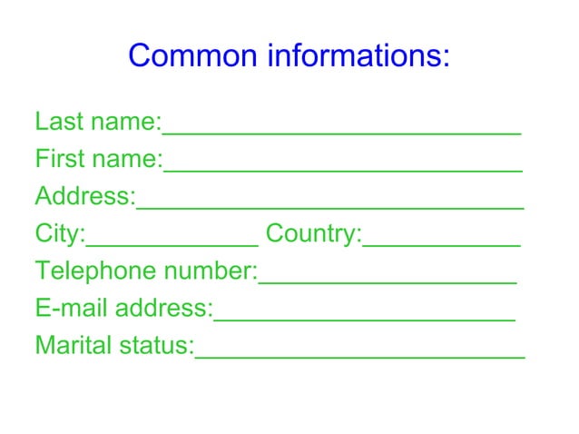 04 asking for and giving personal informations | PPT