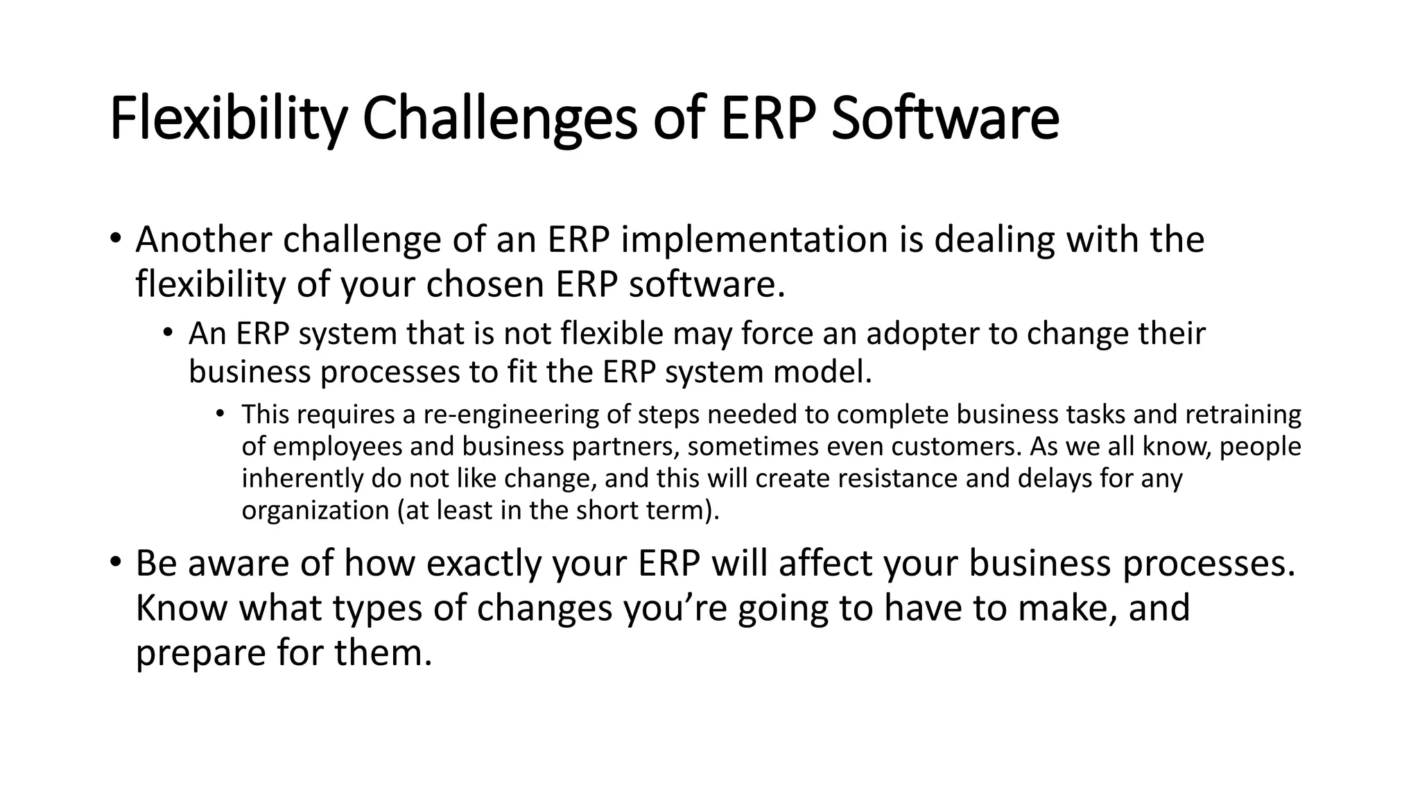 ERP Implementation Challenges and Package Selection | PPTX
