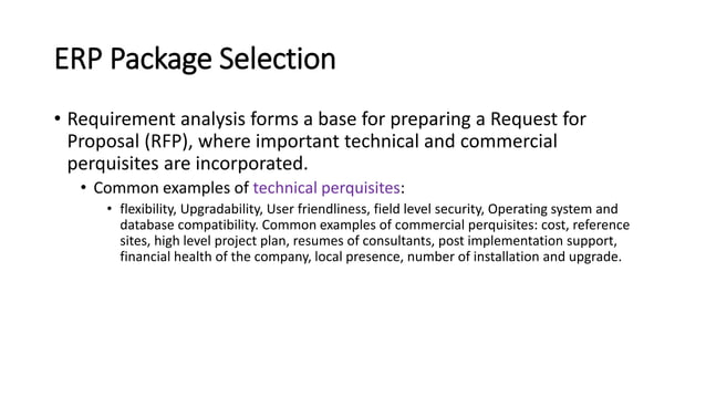 ERP Implementation Challenges and Package Selection | PPTX | Business | Business and Finance