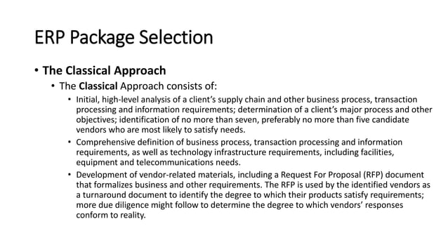 ERP Implementation Challenges and Package Selection | PPTX | Business | Business and Finance