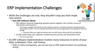 ERP Implementation Challenges and Package Selection | PPTX
