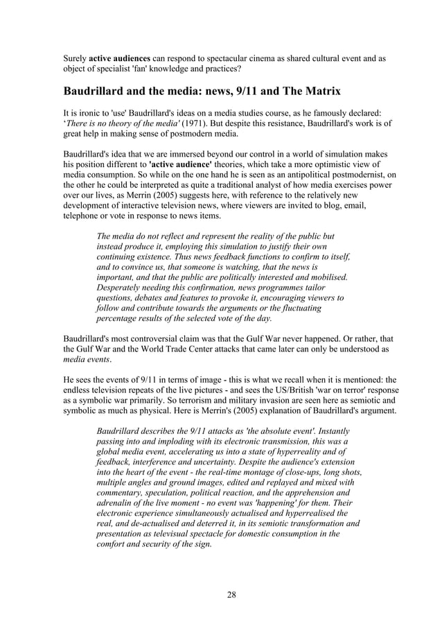 Baudrillard The Matrix and Blade Runner Simulation, Hyperreality and ...