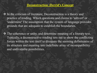 Post Structuralism and Deconstruction | PPTX | Books and Literature