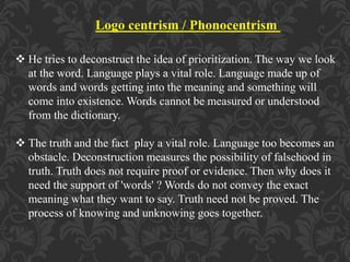 Post Structuralism and Deconstruction | PPTX | Books and Literature