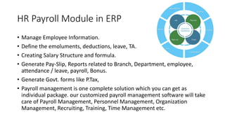 ERP modules and business software package | PPTX