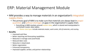 ERP modules and business software package | PPTX