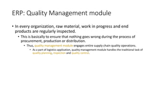 ERP modules and business software package | PPTX