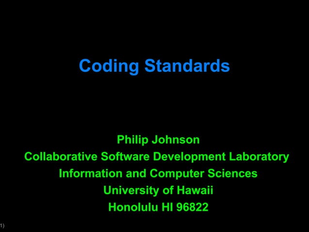 Codings Standards | PPT