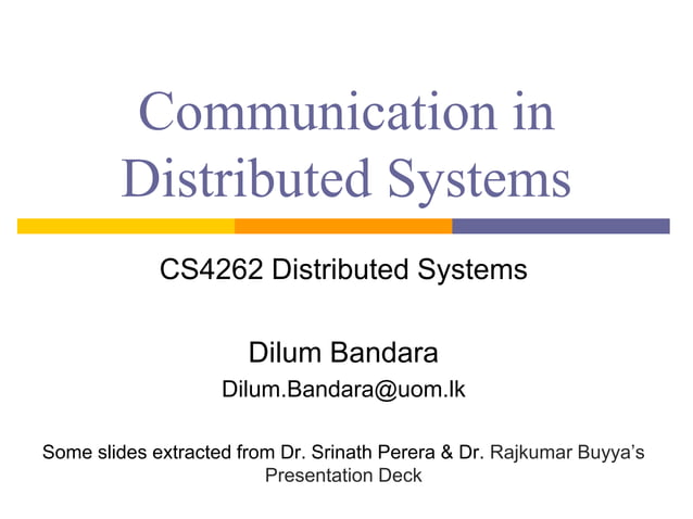 Communication in Distributed Systems | PPTX | Computer Networking ...