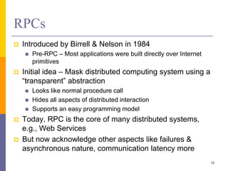 Communication in Distributed Systems | PPTX | Computer Networking | Computing