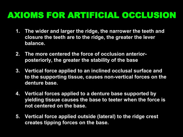 Concepts of Complete denture occlusion | PPT