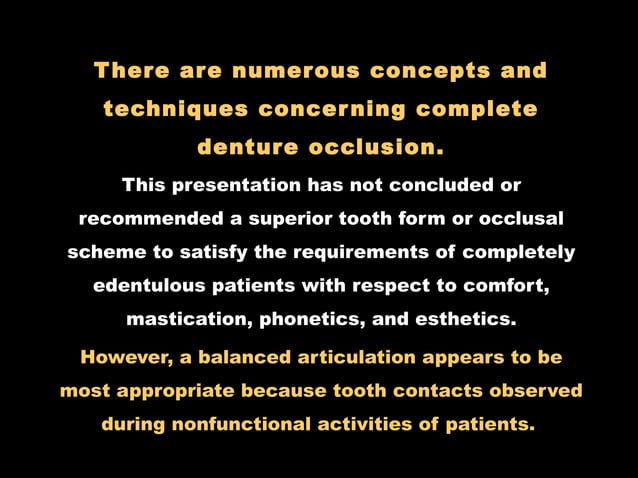 Concepts of Complete denture occlusion | PPT