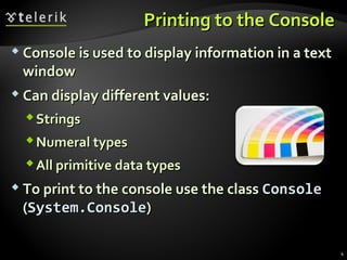 04 Console input output- | PPT