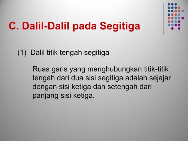 Dalil-Dalil pada Segitiga dan pembahasannya | PDF