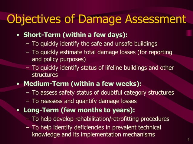 04 damage assessment methodology | PPT | Civil Engineering Industry ...
