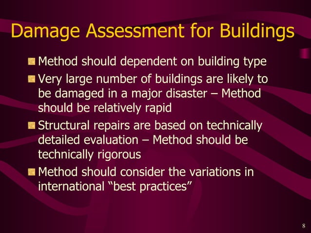 04 damage assessment methodology | PPT | Civil Engineering Industry ...