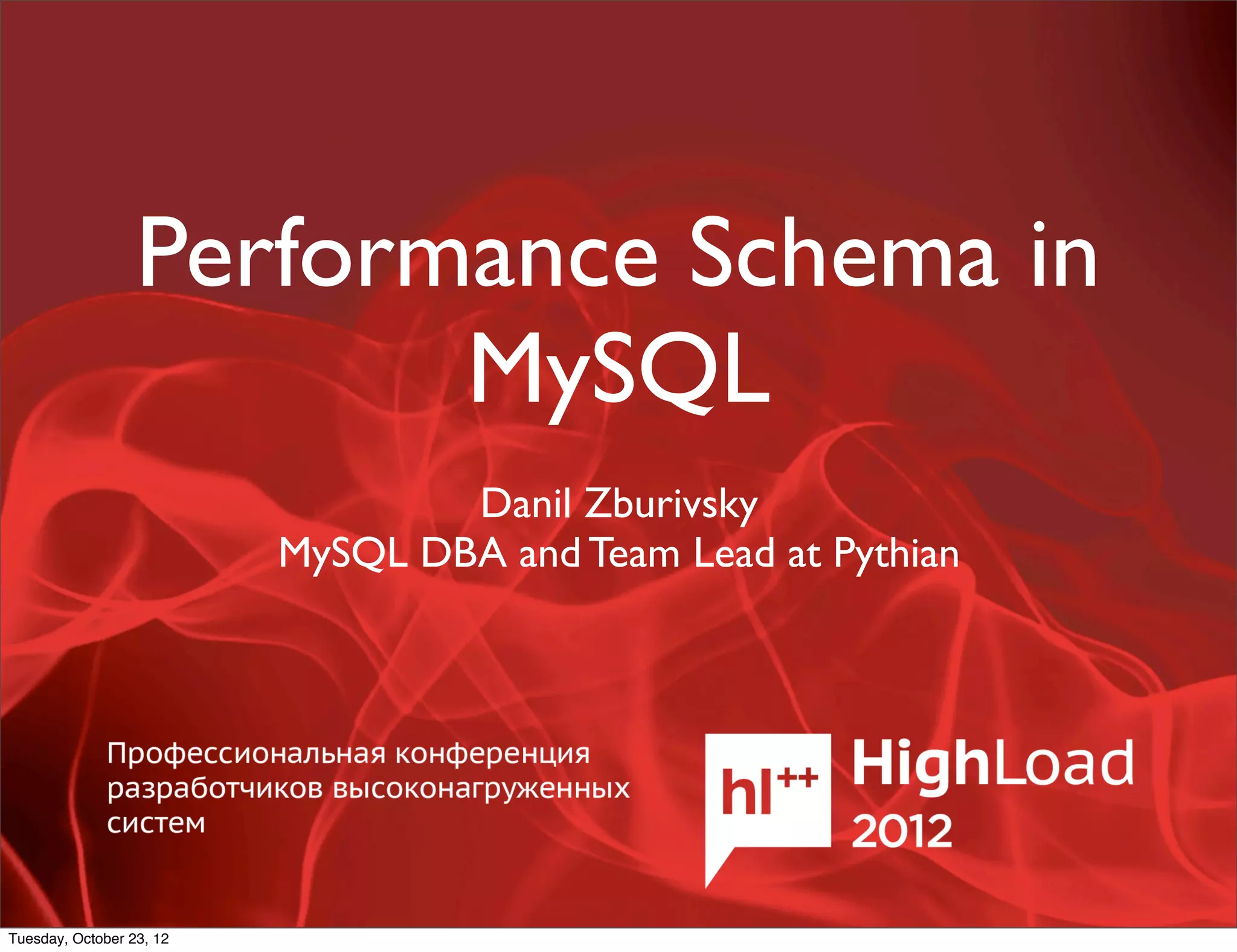 Performance Schema In Mysql Danil Zburivsky Ppt
