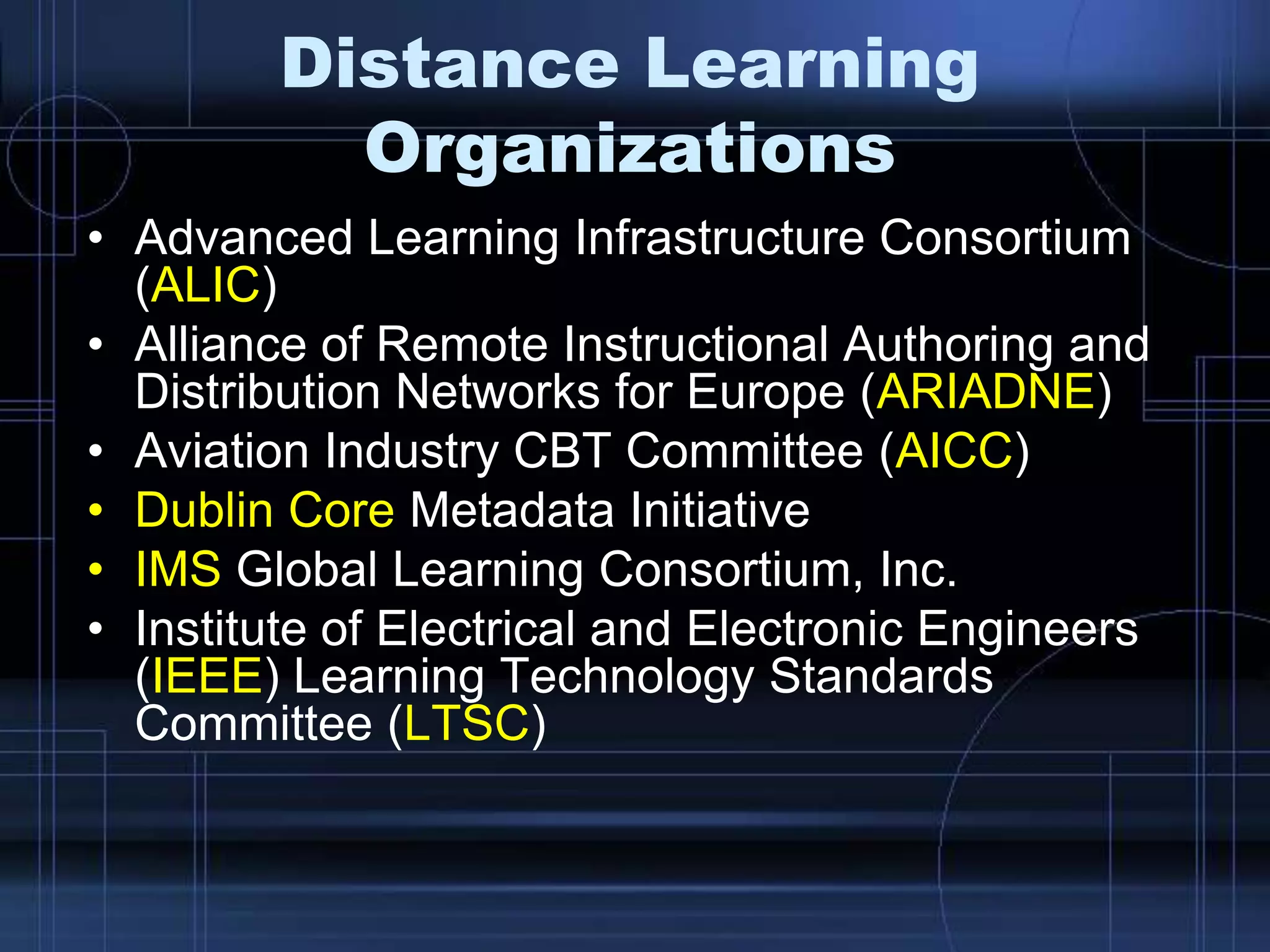 04 distance learning standards-scorm specification | PPTX | Education ...