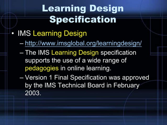 04 distance learning standards-scorm specification | PPTX | Education ...