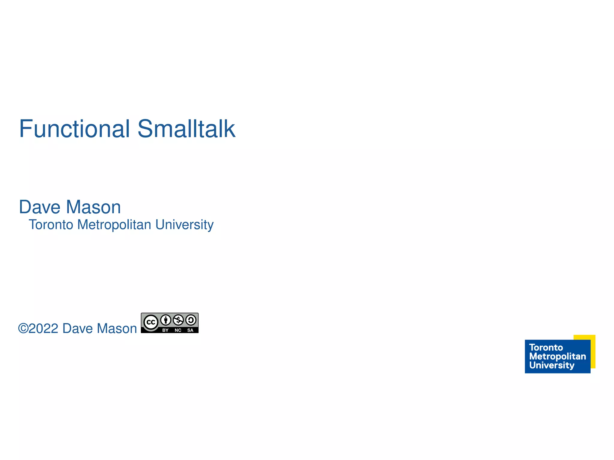 Functional Smalltalk | PPT